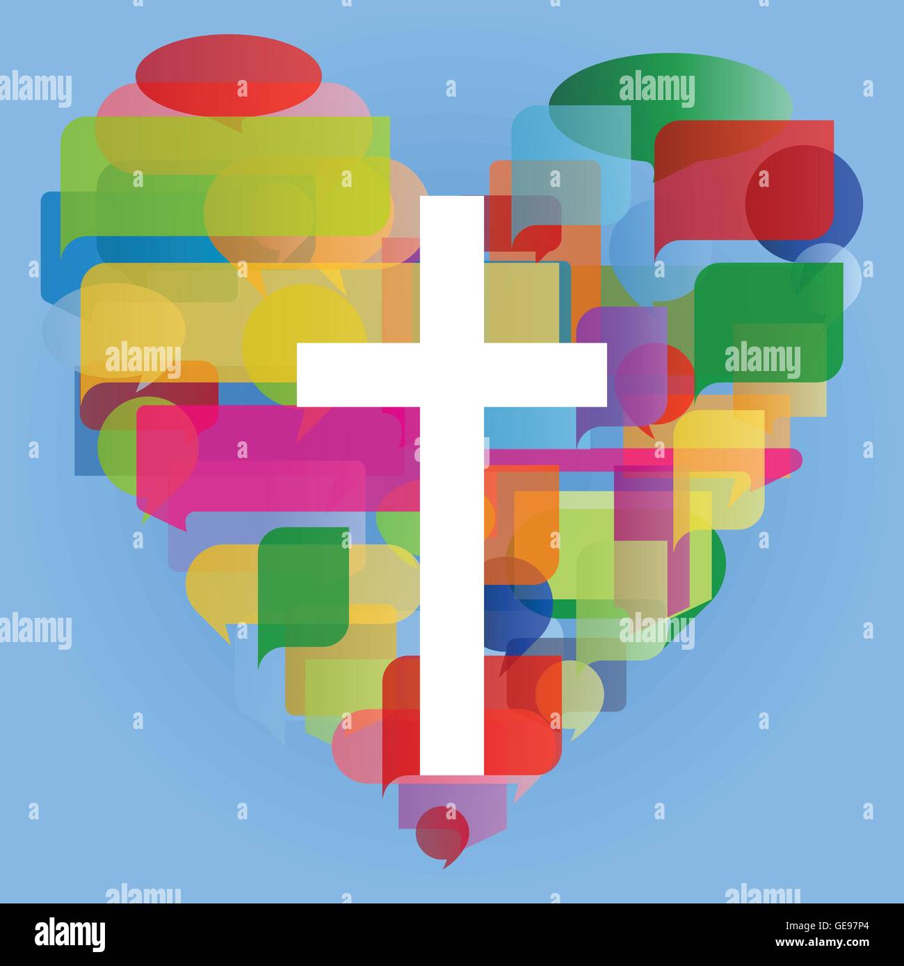 Christianity religion cross mosaic heart concept abstract background ...