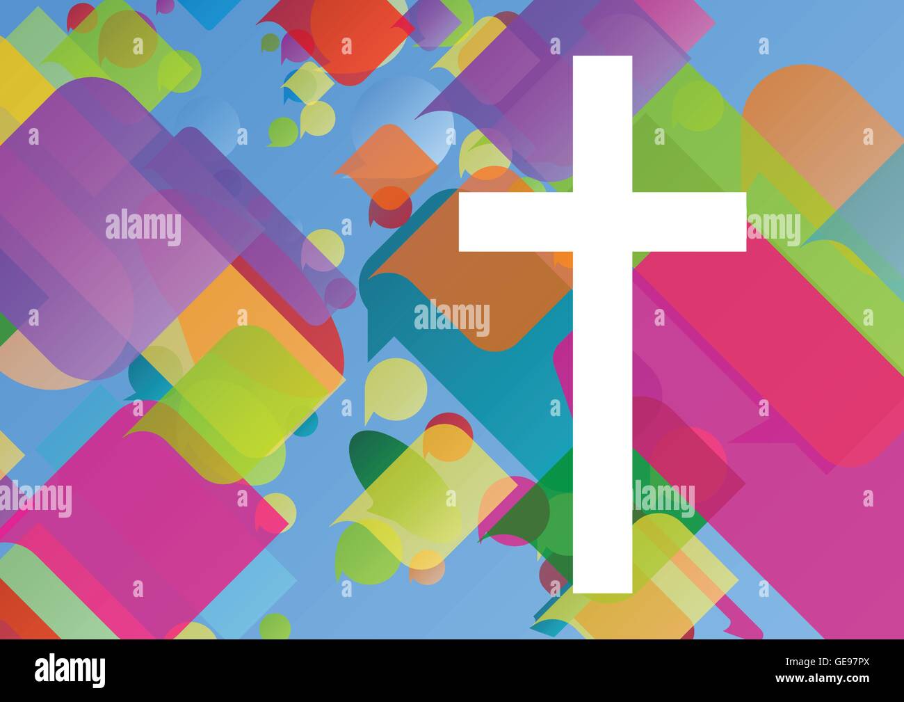 Christianity religion cross mosaic concept abstract background vector ...