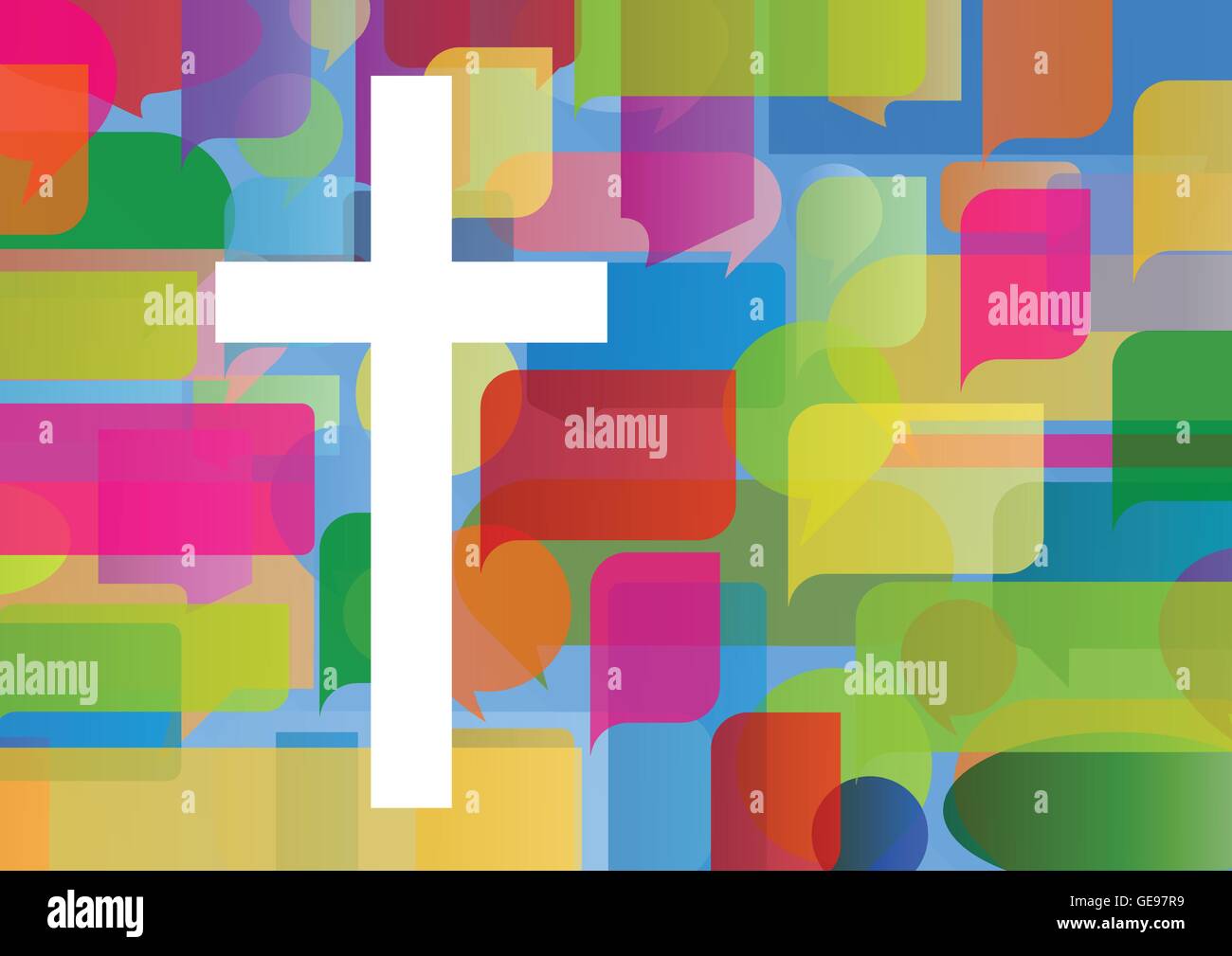 Christianity religion cross mosaic concept abstract background vector ...