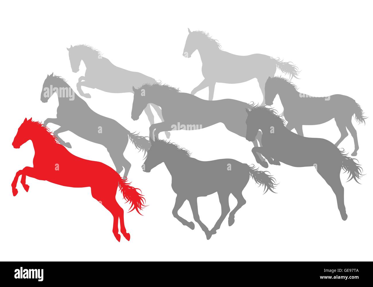 Wild horse fast and strong winner concept vector background isolated ...