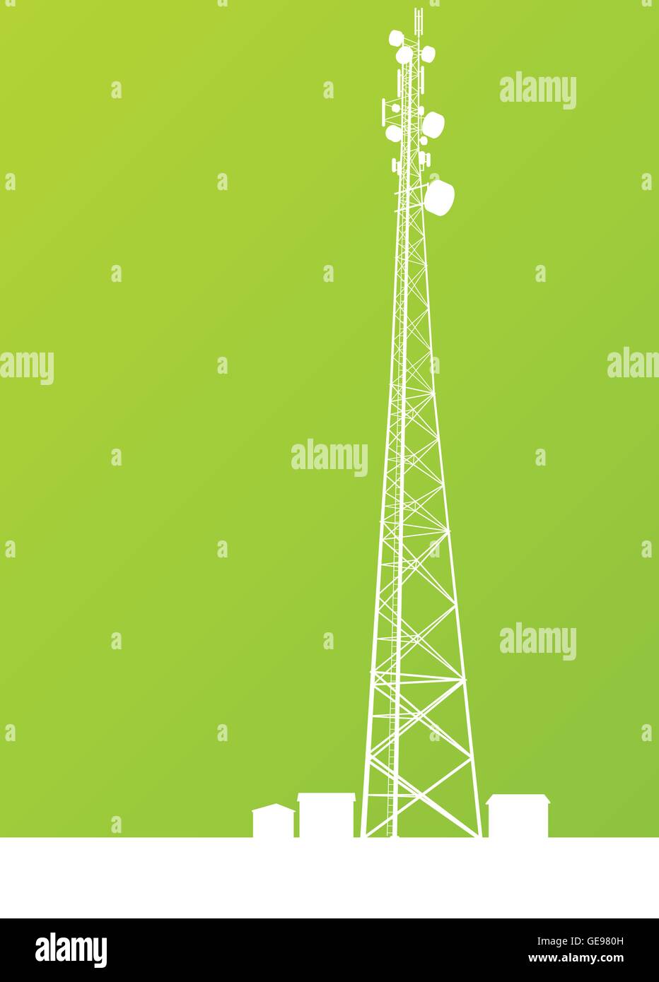 Communication transmission tower radio signal phone antenna vector ...