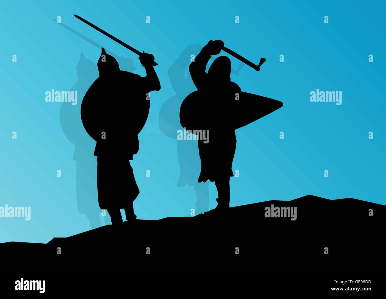 Medieval knight, warrior fight vector background concept Stock Vector ...