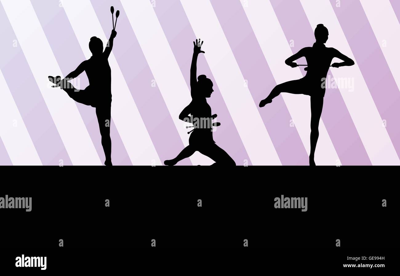 Rhythmic art gymnastics woman clubs Stock Vector Images - Alamy