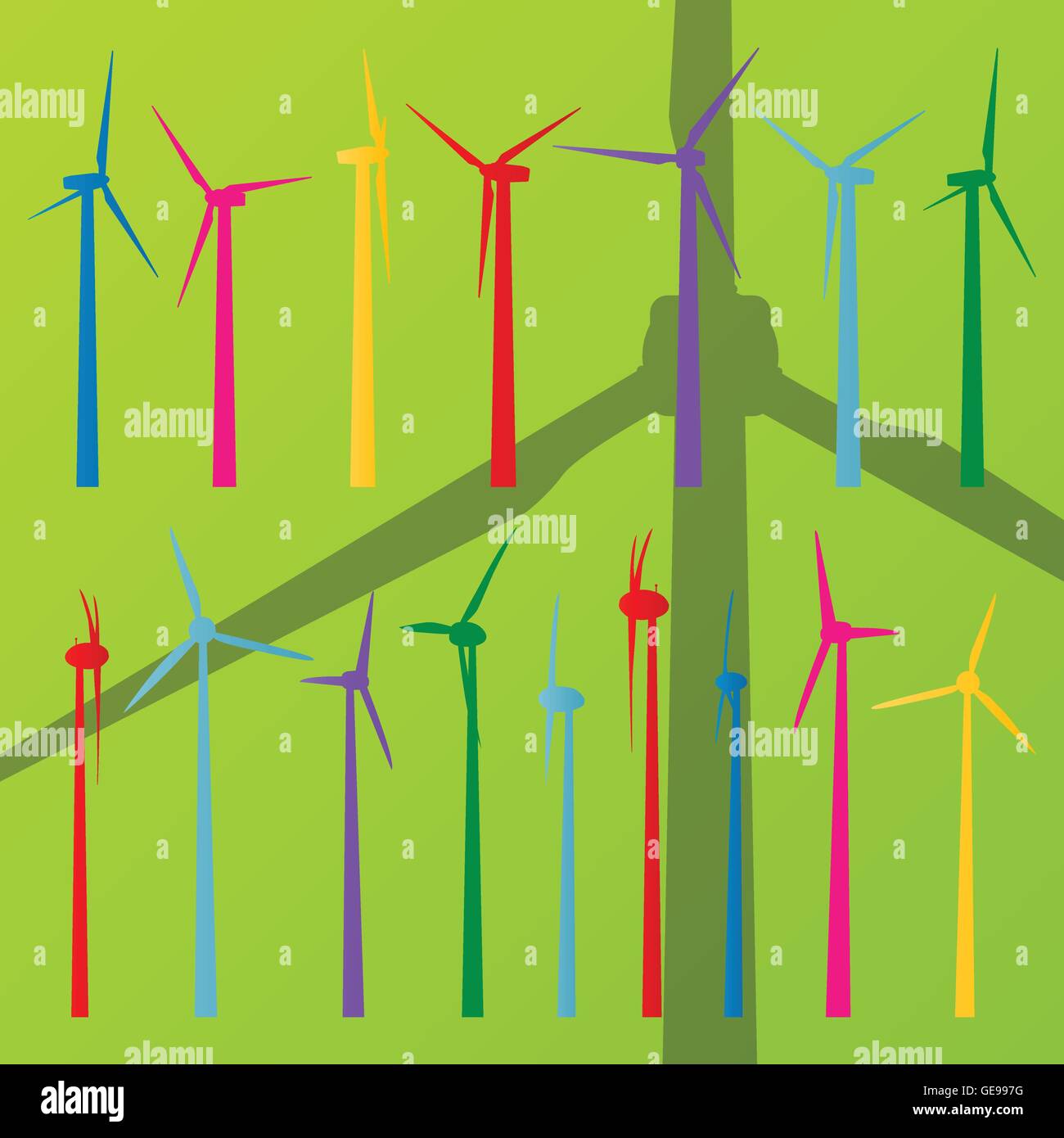 Large wind turbine Stock Vector Images - Alamy