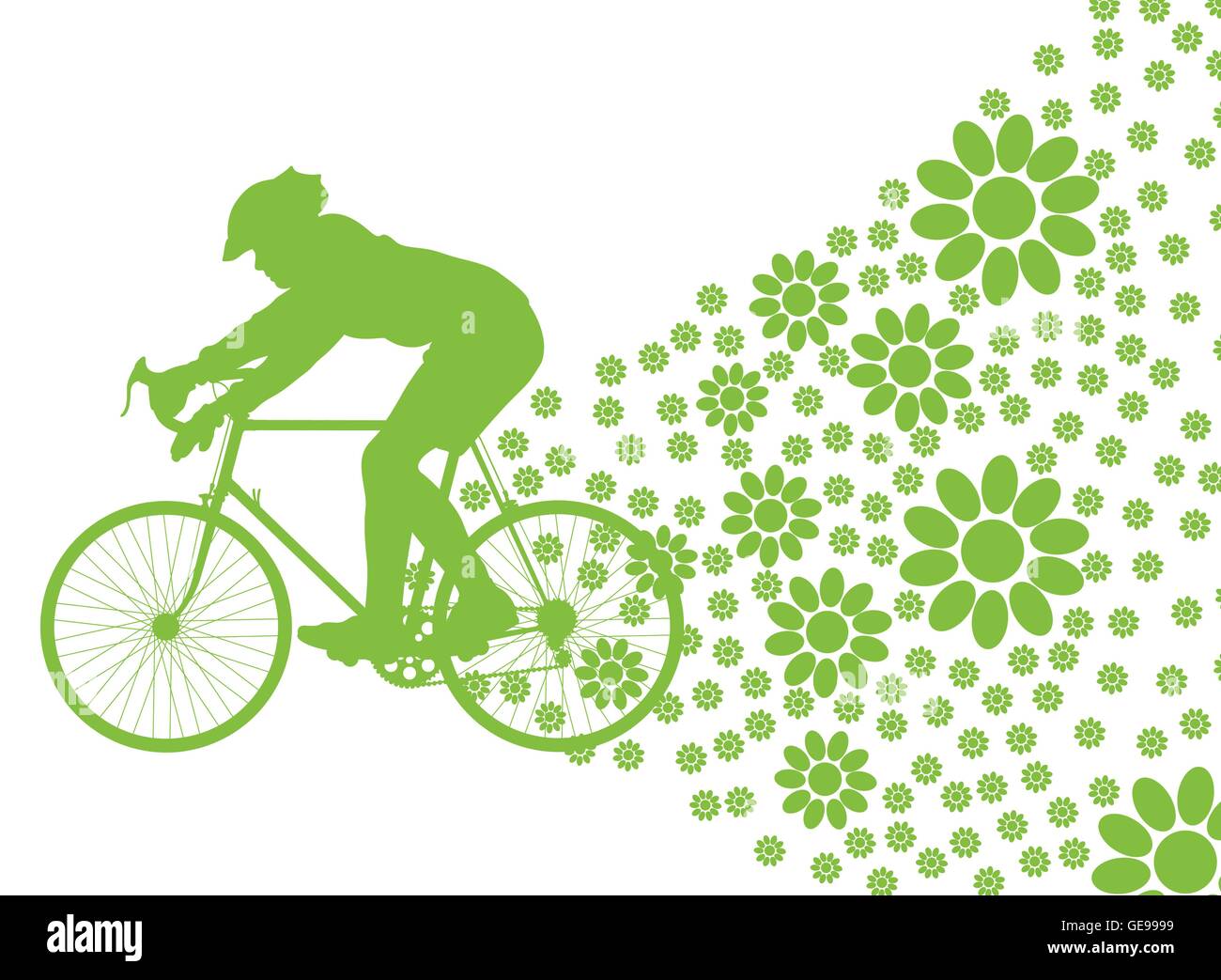 Ecology bike driving vector background concept on white Stock Vector ...