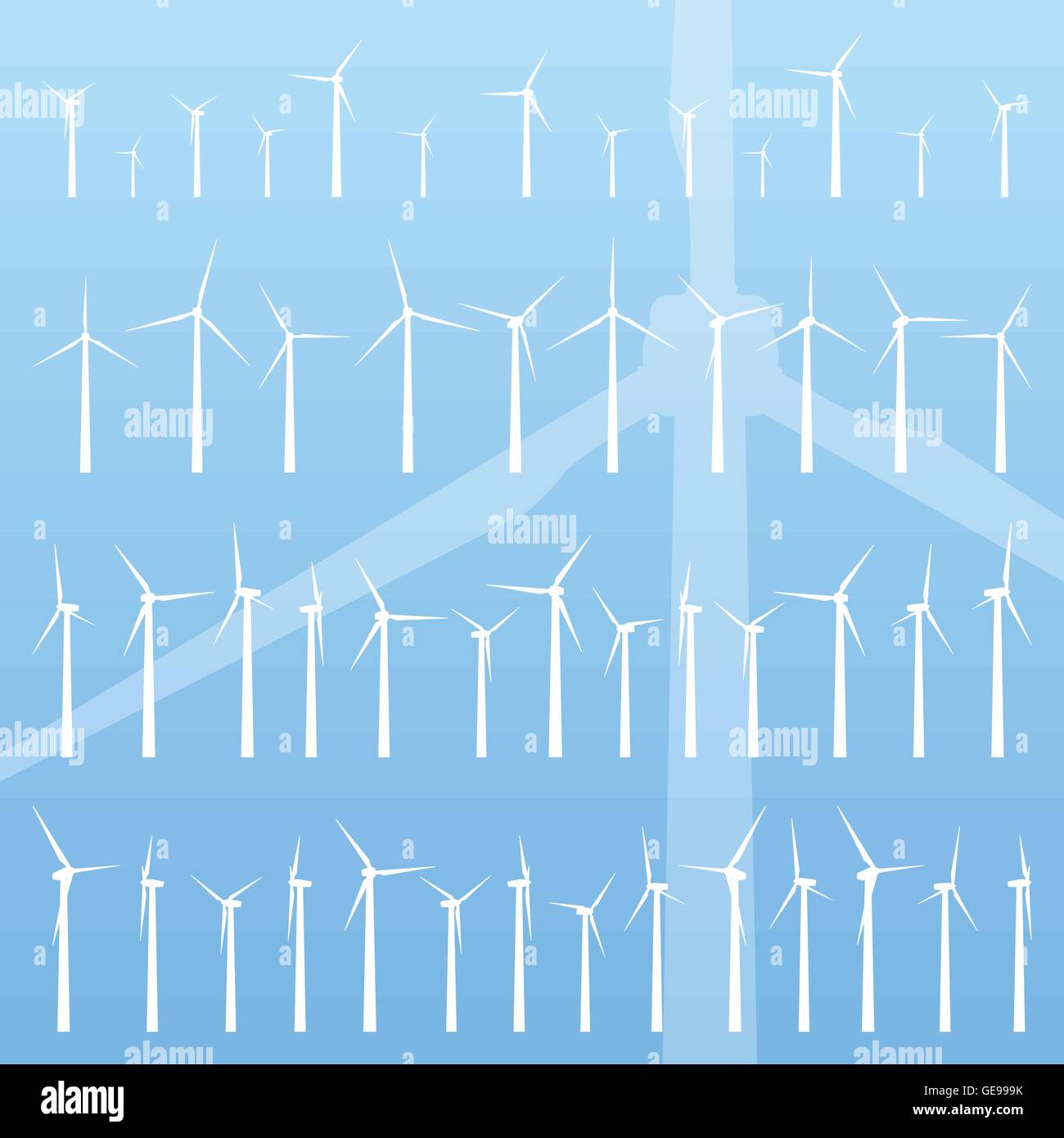 Wind electricity generators vector background for poster Stock Vector ...