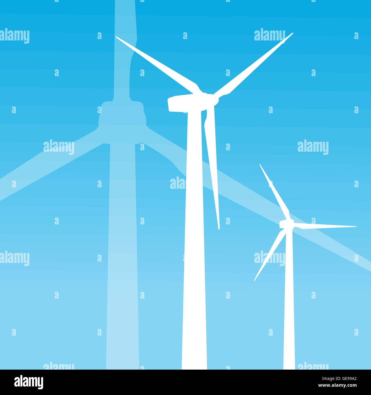 Wind electricity generators vector background for poster Stock Vector ...