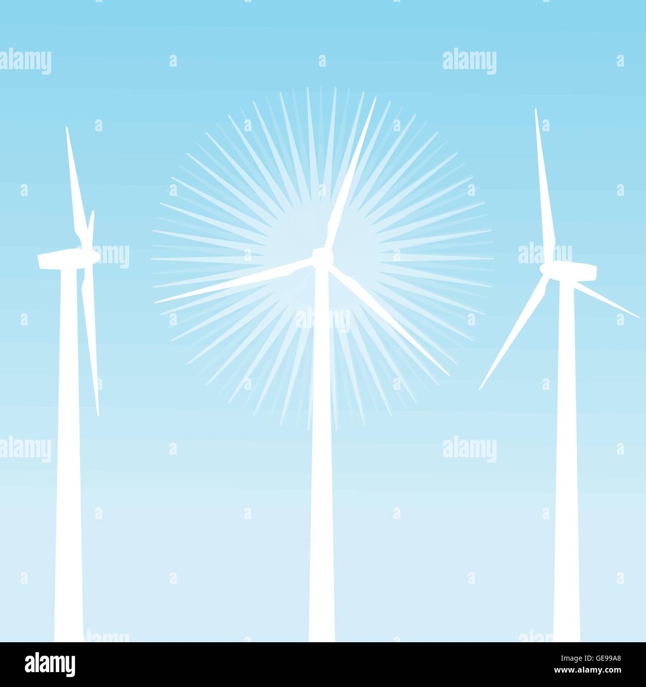 Wind electricity generators vector background for poster Stock Vector ...