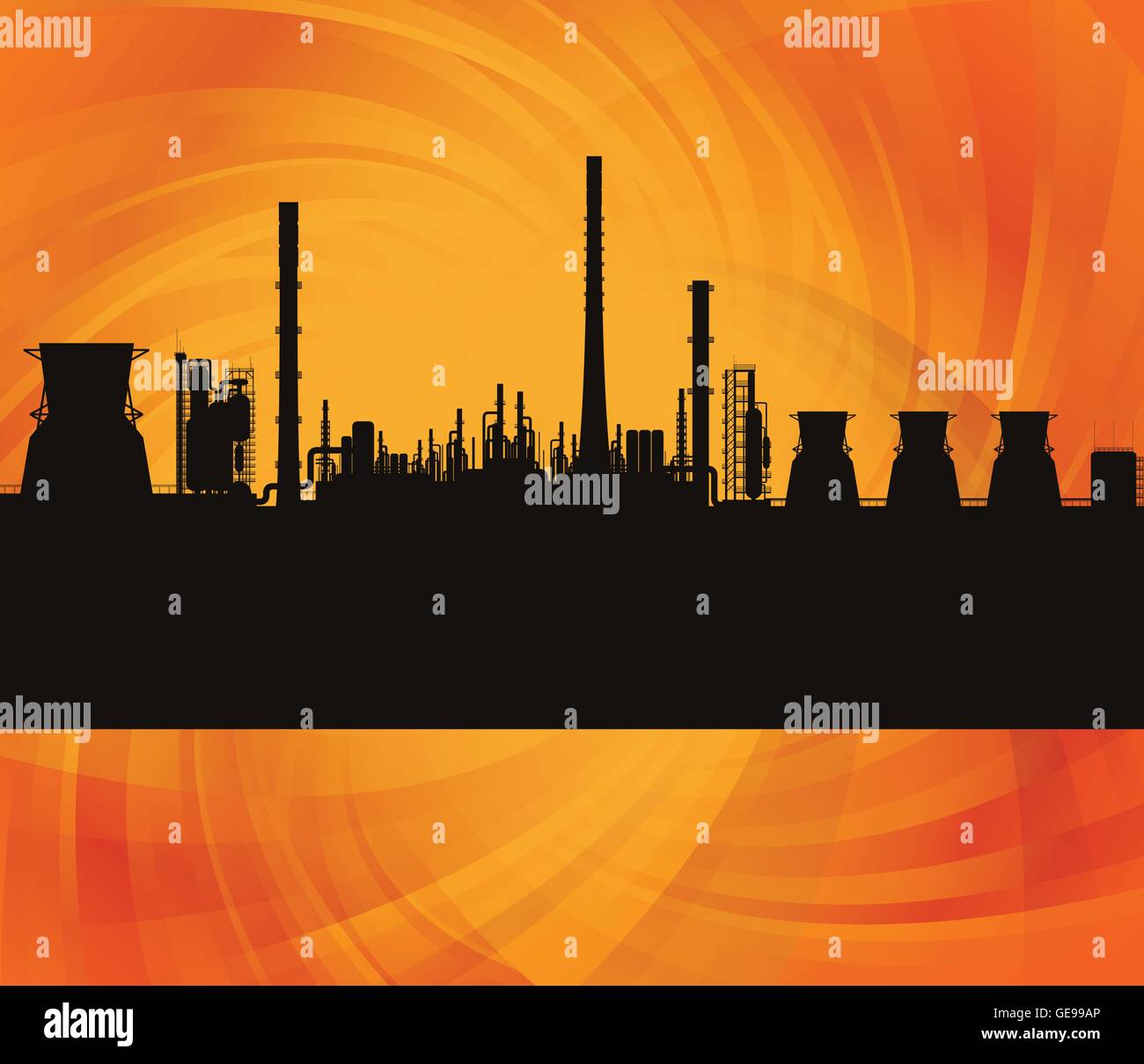 Oil refinery station background illustration vector Stock Vector Image ...