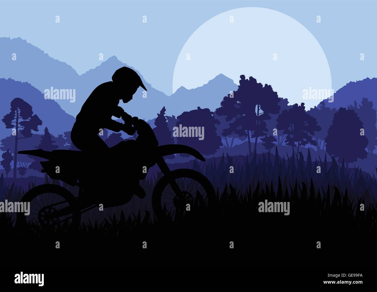 Motorbike riders motorcycle silhouette background Stock Vector Image ...