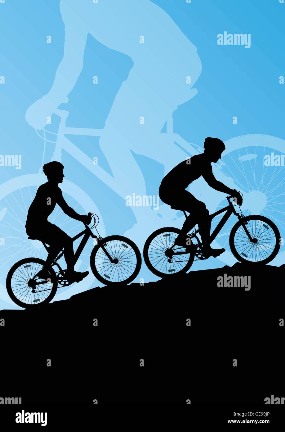 Man woman cyclists ride Stock Vector Images - Alamy