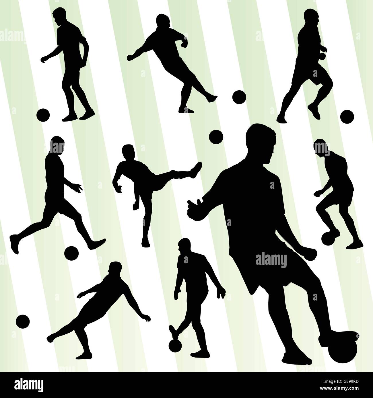 Soccer player silhouette vector background set for poster Stock Vector ...