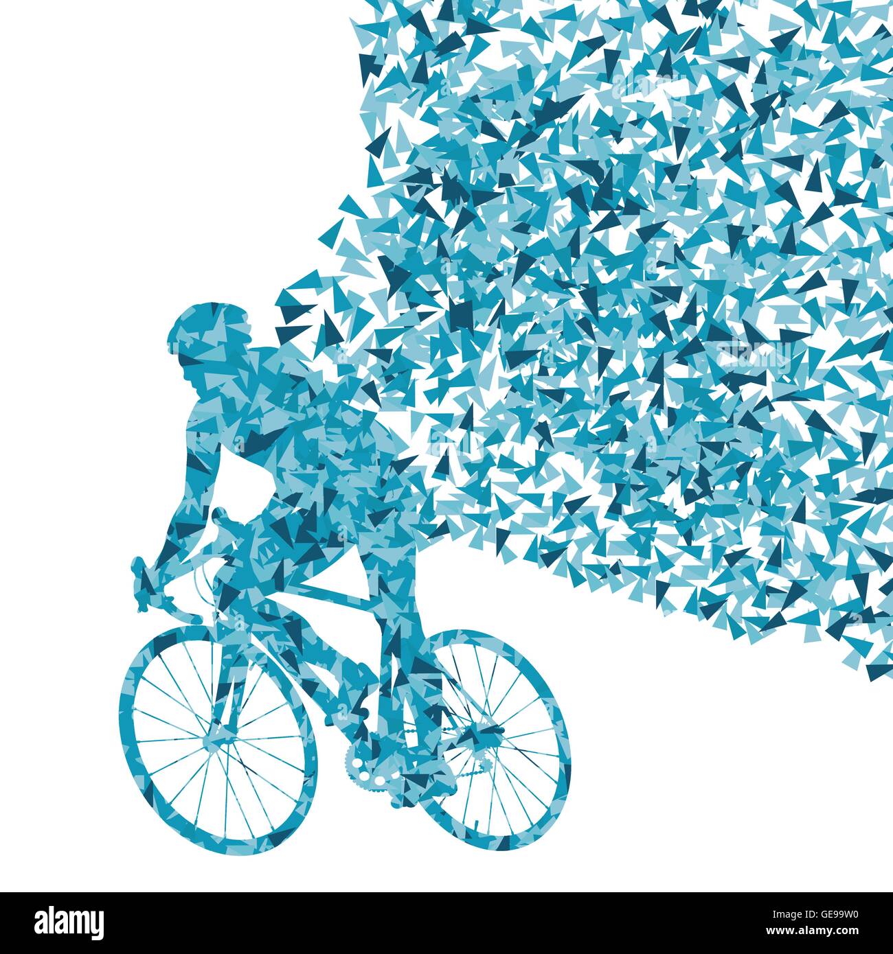 Cyclists rider winner vector background concept made of fragments ...