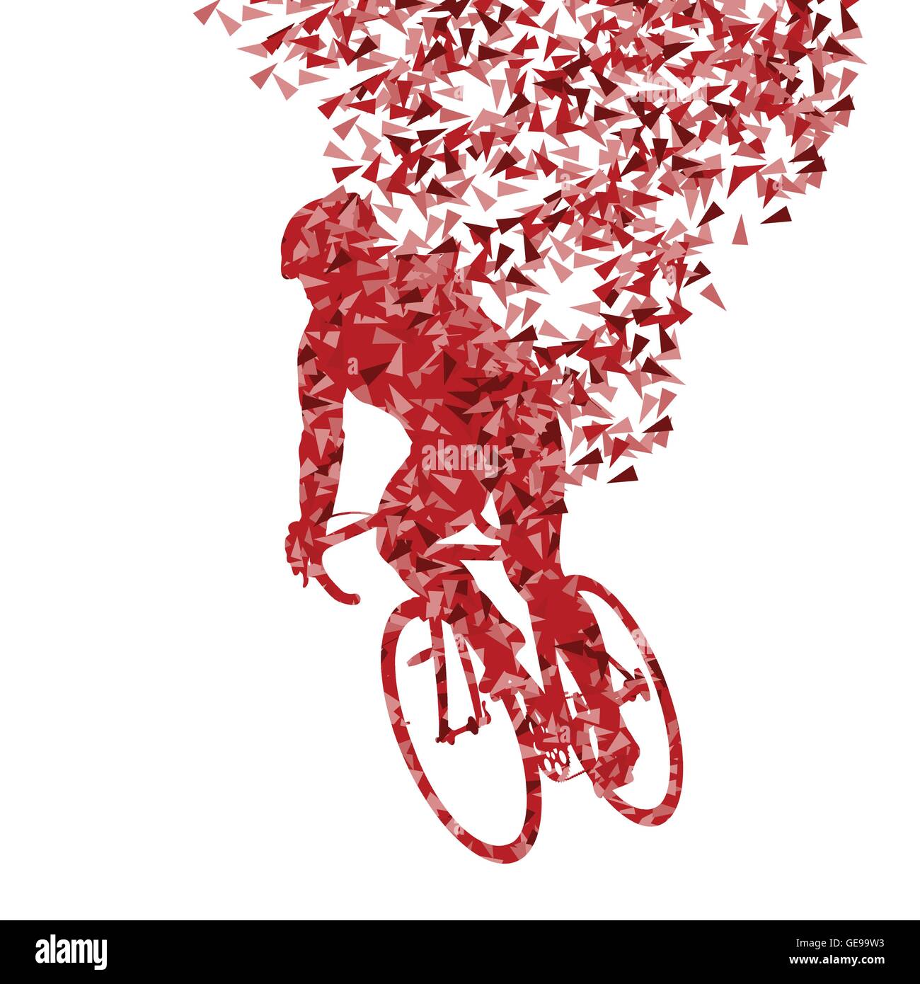 Cyclists rider winner vector background concept made of fragments ...