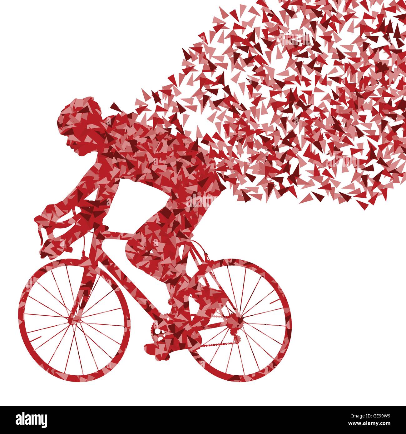 Cyclists rider winner vector background concept made of fragments ...