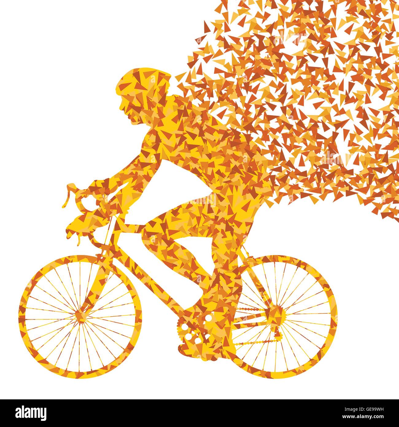 Cyclists rider winner vector background concept made of fragments ...