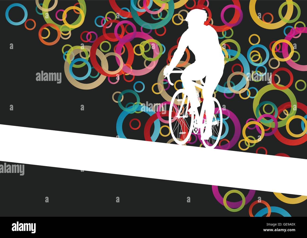 Active men cyclists bicycle riders in abstract sport landscape ...