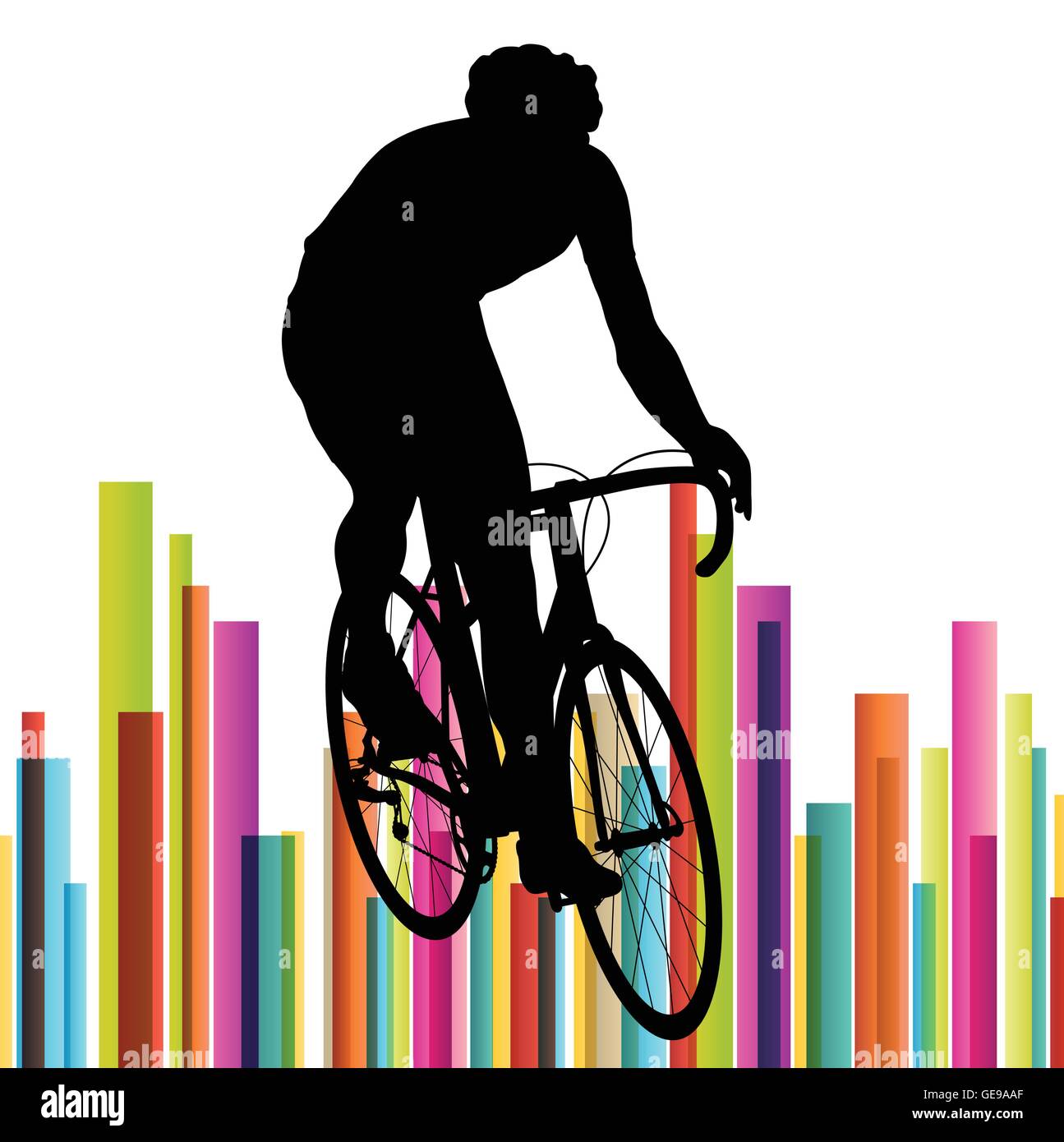 Cyclist in action vector abstract background illustration colorful ...