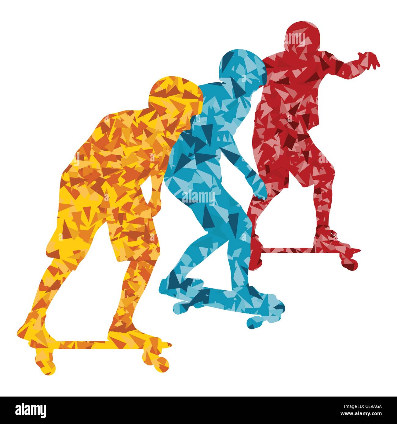 Skateboarder abstract background vector template concept for poster ...