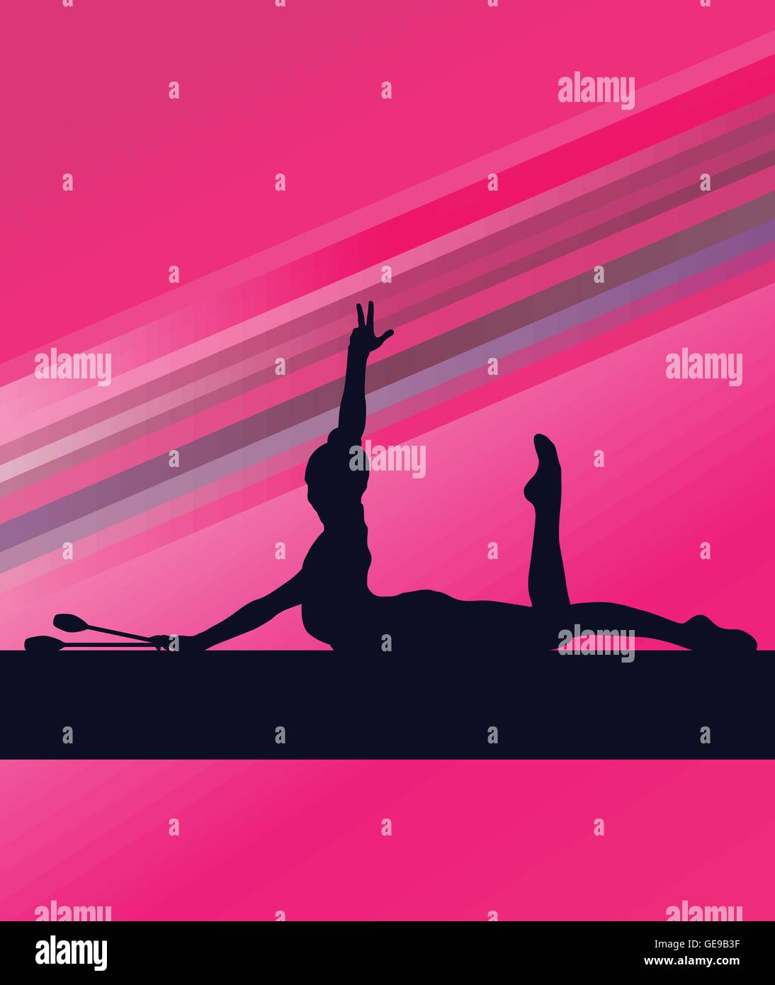 Rhythmic Gymnastics woman with clubs vector background concept Stock ...