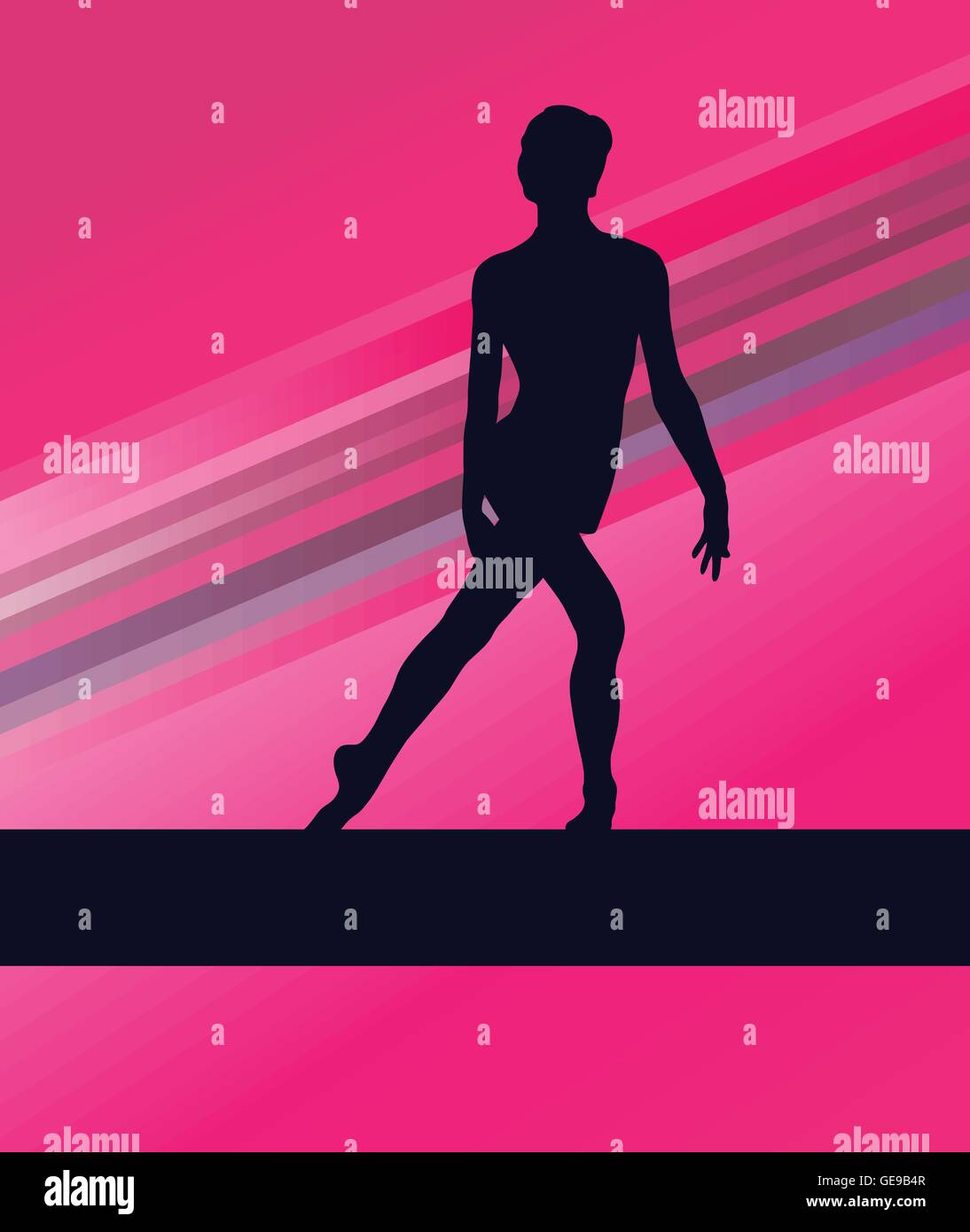 Rhythmic Gymnastics woman with clubs vector background concept Stock ...