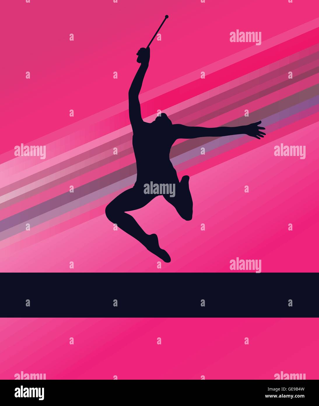 Rhythmic Gymnastics woman with clubs vector background concept Stock ...