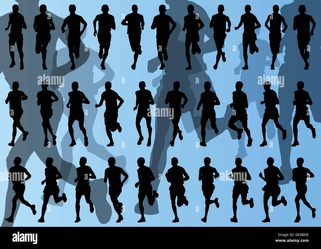Marathon runners vector background for poster Stock Vector Image & Art ...