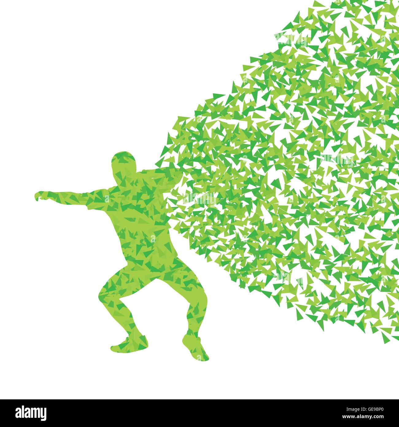 Male sport athletic ball throwing, shot put silhouettes abstract ...