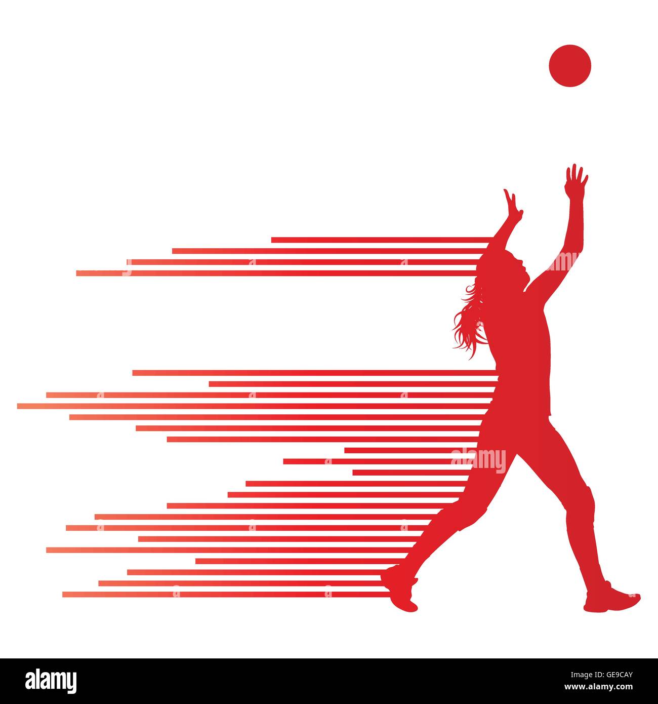 Volleyball woman player vector background concept Stock Vector Image ...