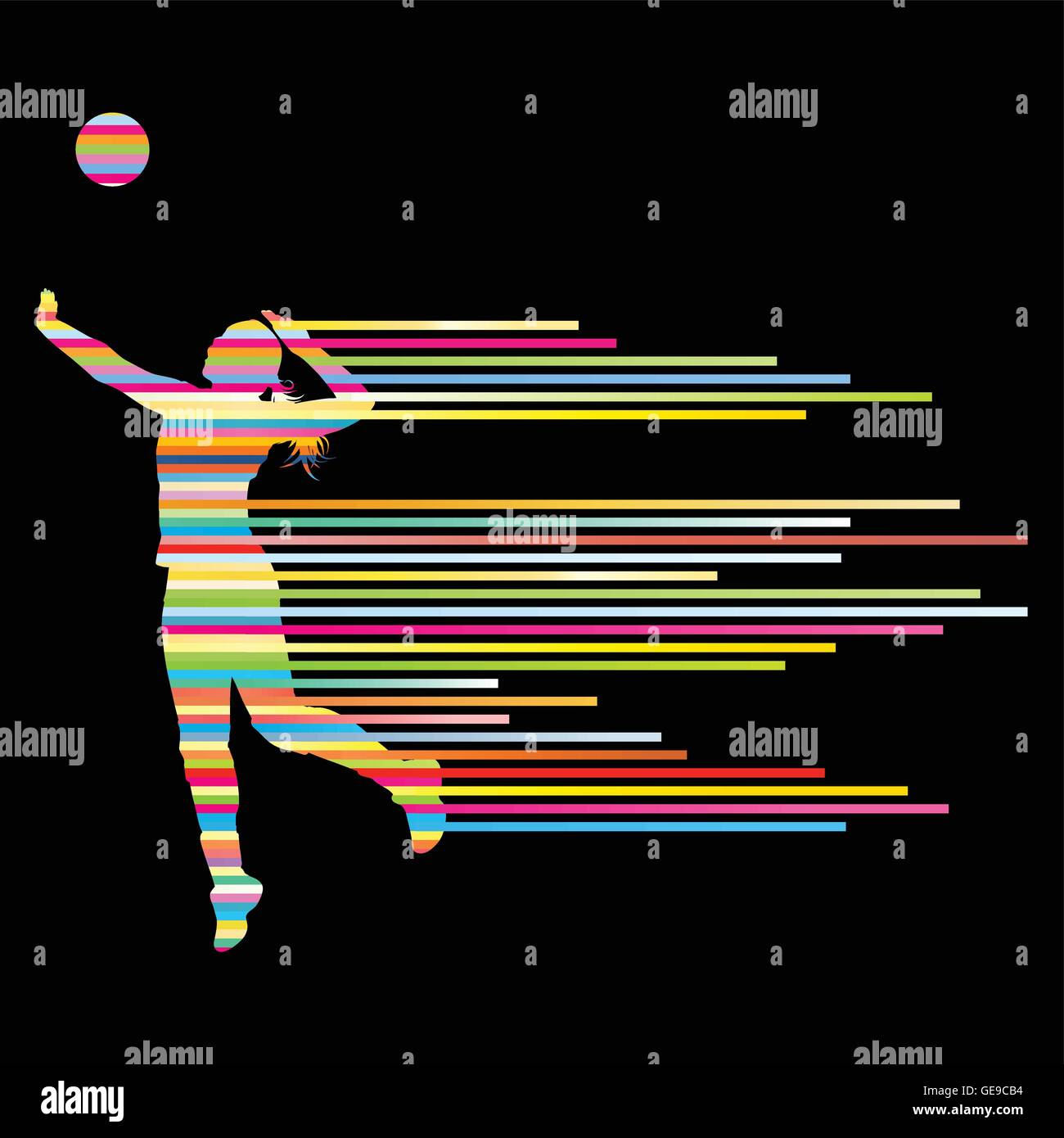 Volleyball woman player vector background concept Stock Vector Image ...