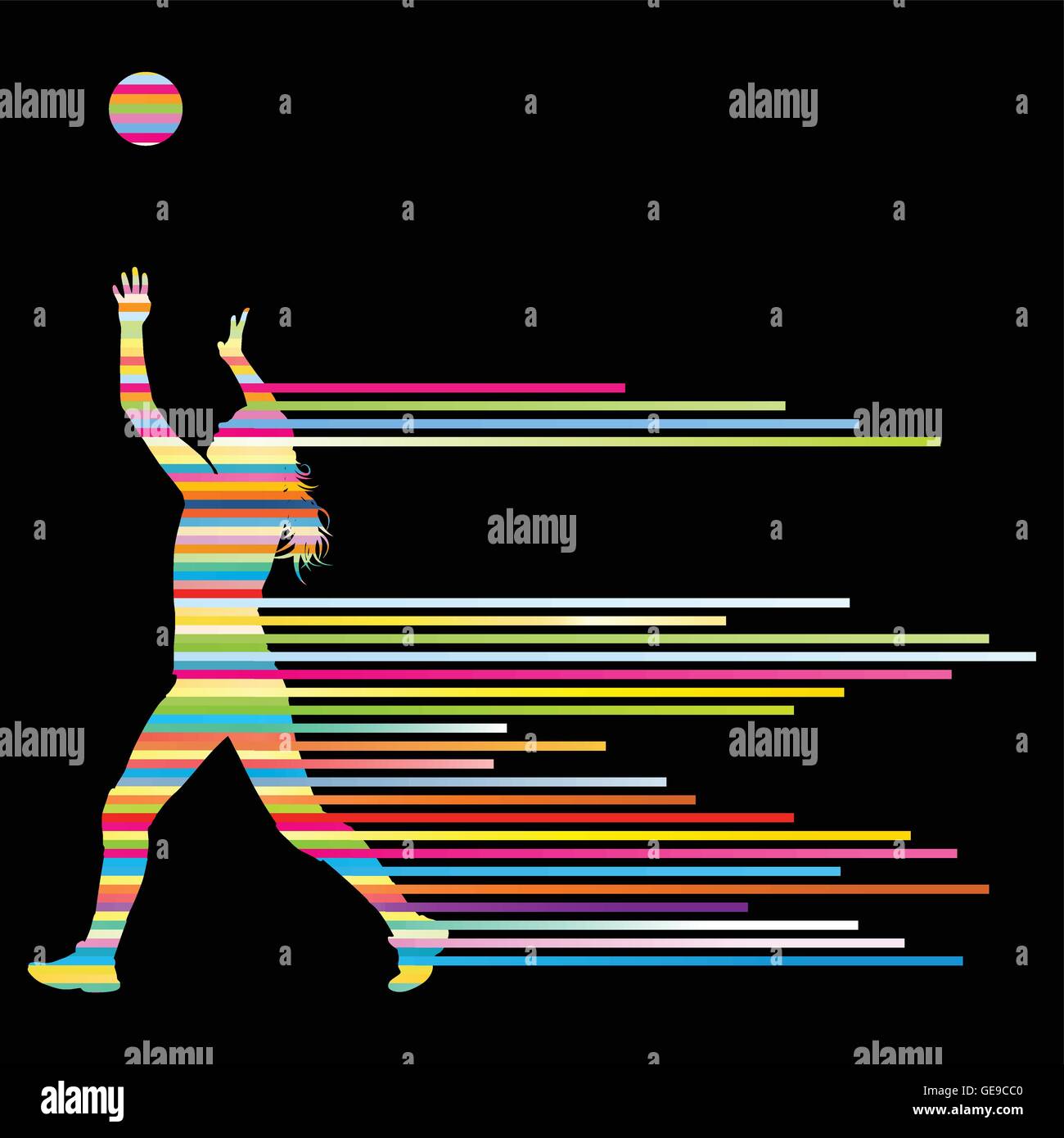 Volleyball woman player vector background concept Stock Vector Image ...