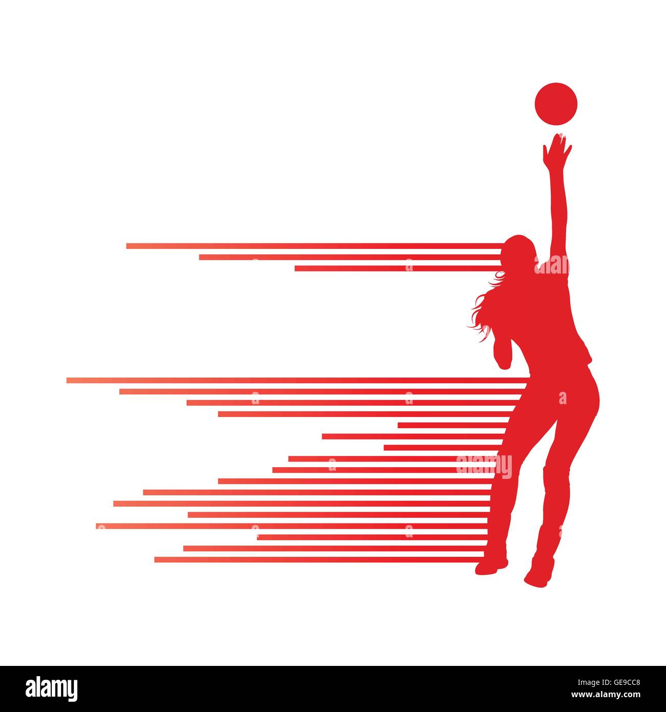 Volleyball woman player vector background concept Stock Vector Image ...
