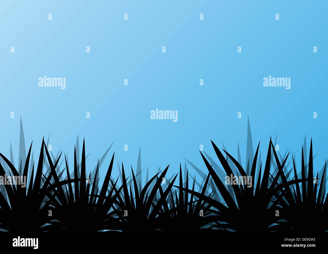 Grass detailed silhouette landscape illustration background vector for ...