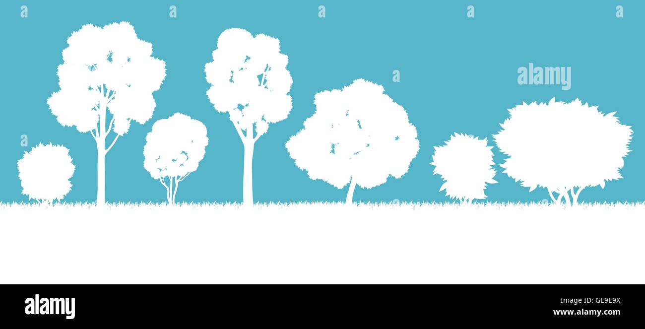 Ecology concept detailed forest tree illustration vector background ...