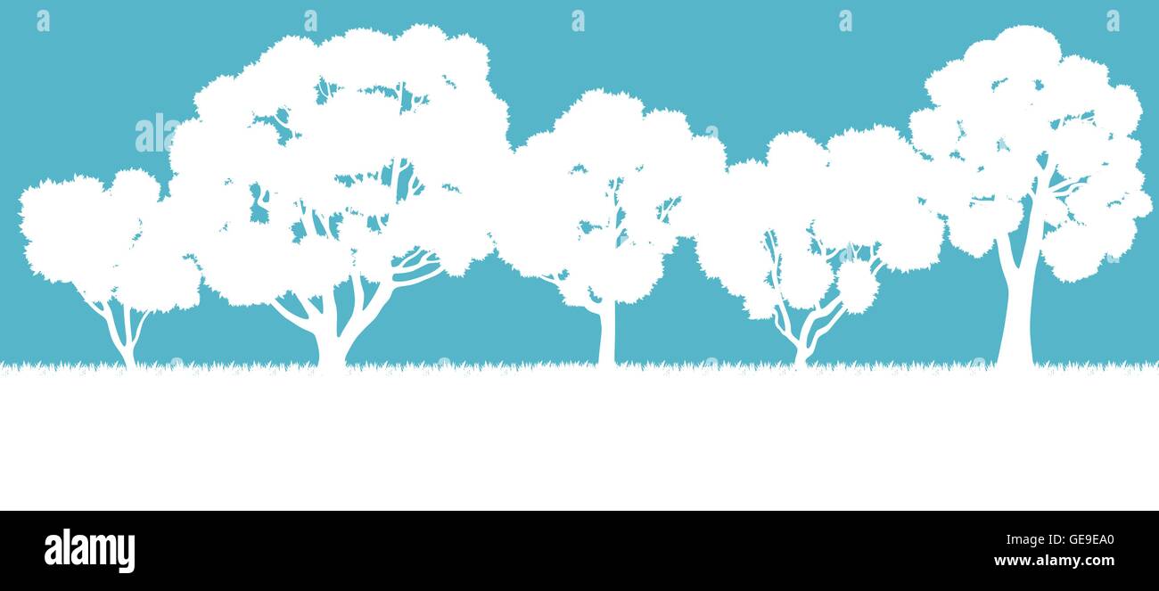 Ecology concept detailed forest tree illustration vector background ...