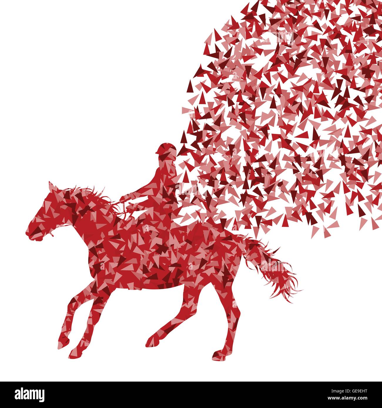 Horseback riding equestrian sport show with horse and rider vector ...