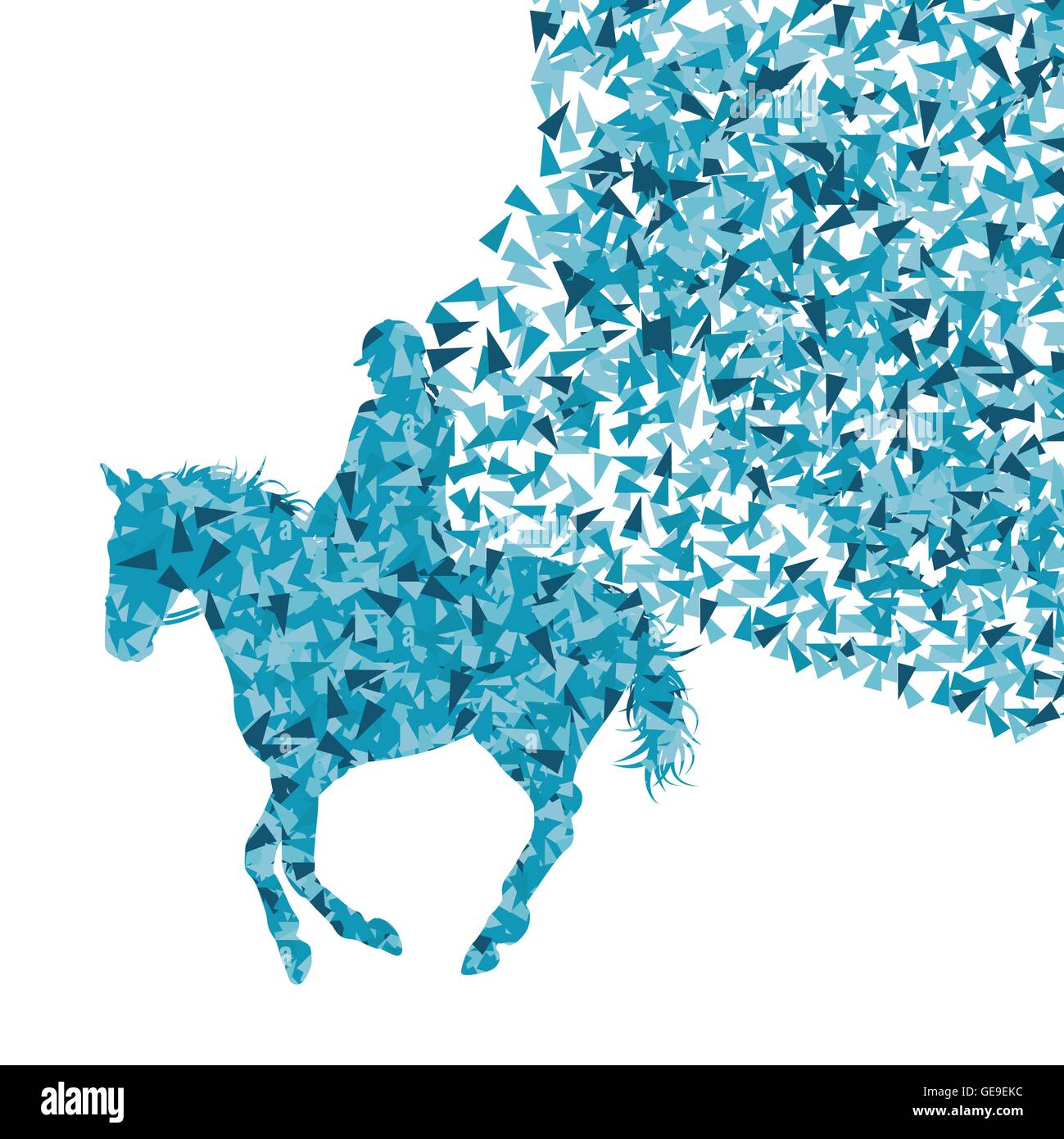 Horseback riding equestrian sport show with horse and rider vector ...