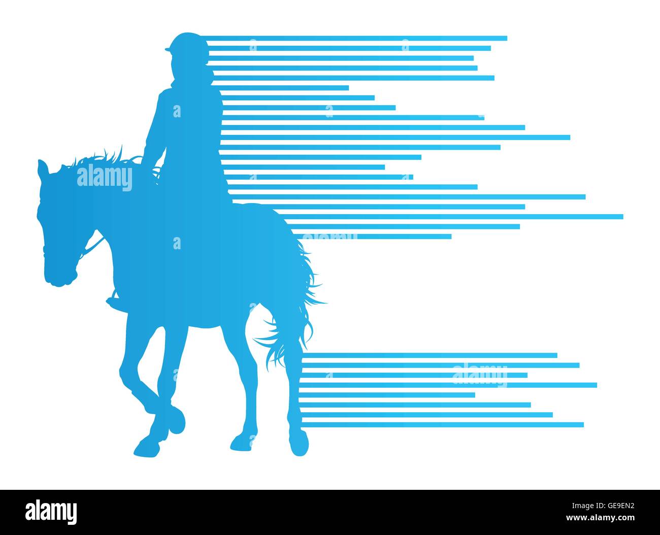 Horse riding equestrian sport with horse and rider vector background ...