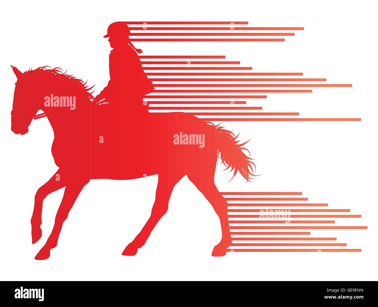 Horse riding equestrian sport with horse and rider vector background ...