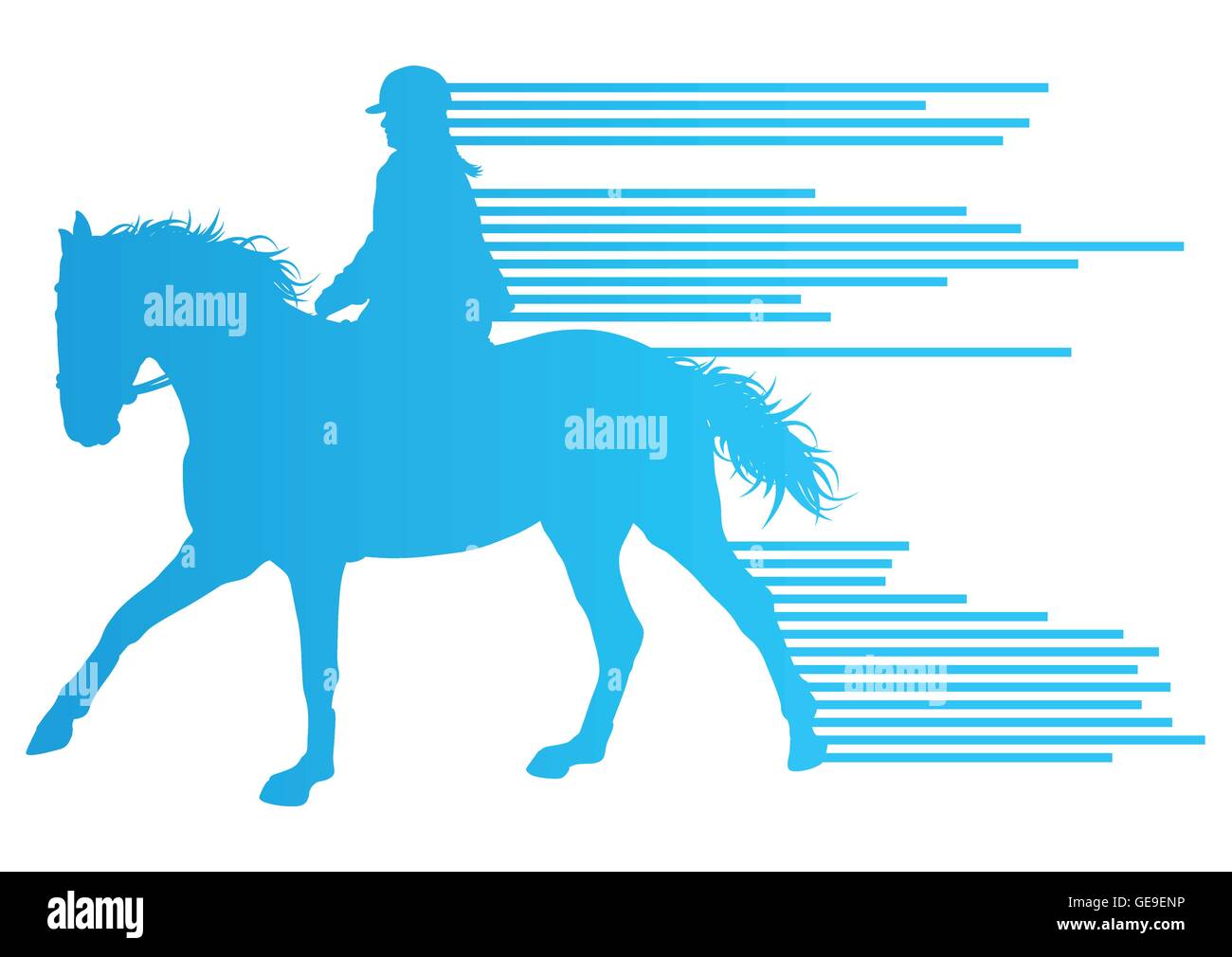 Horse riding equestrian sport with horse and rider vector background ...