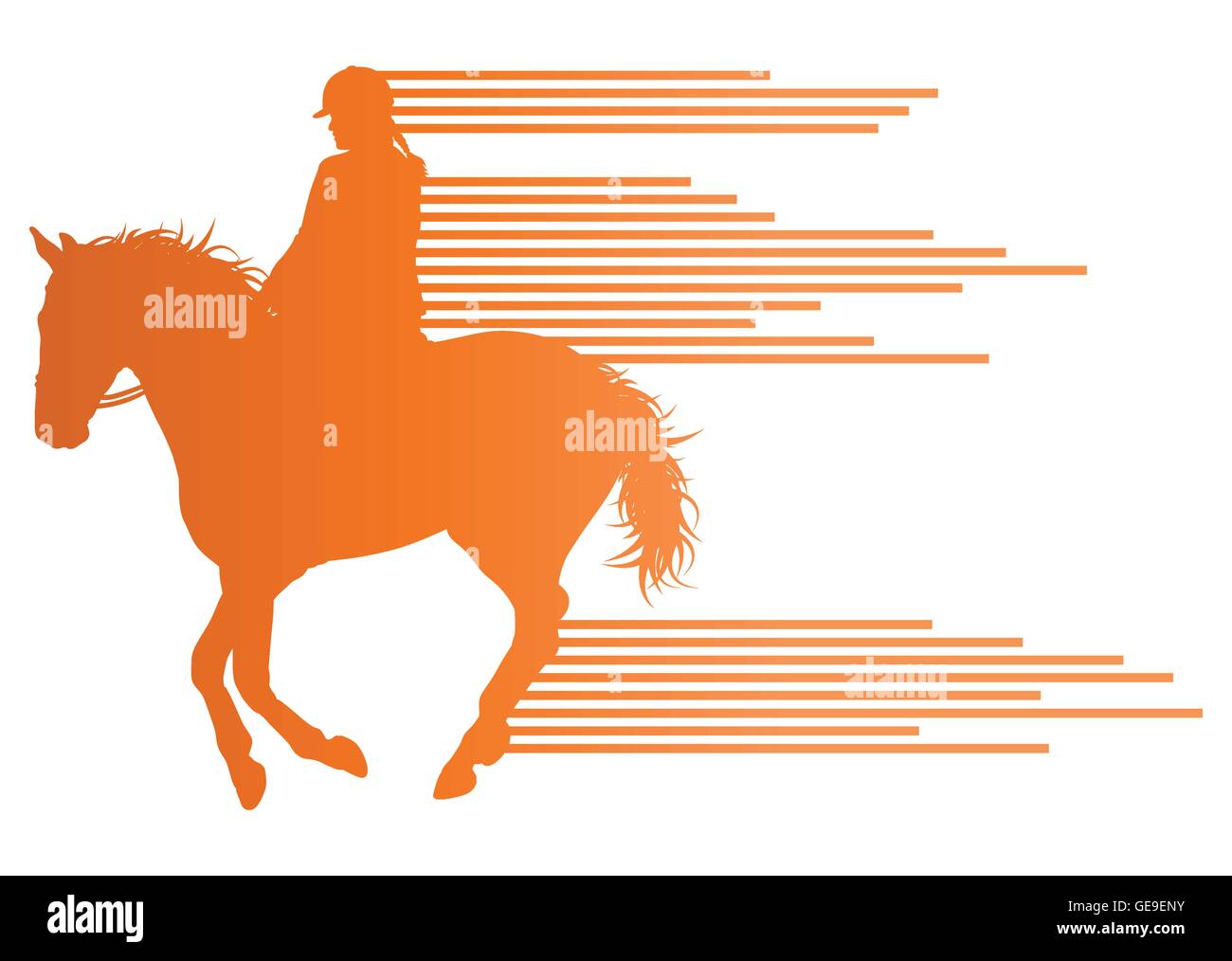 Horse riding equestrian sport with horse and rider vector background ...