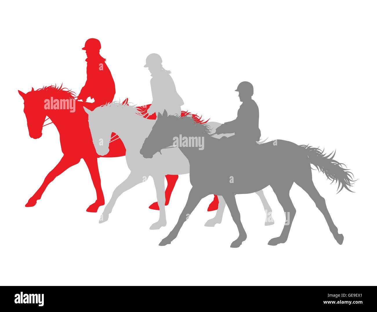 Horse riding winner vector background concept isolated over white for ...