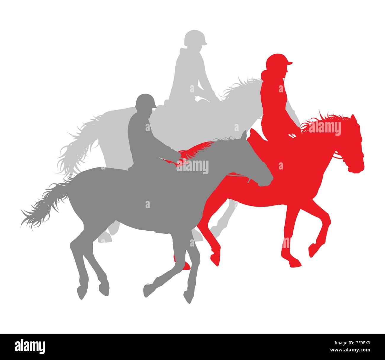 Horse riding winner vector background concept isolated over white for ...