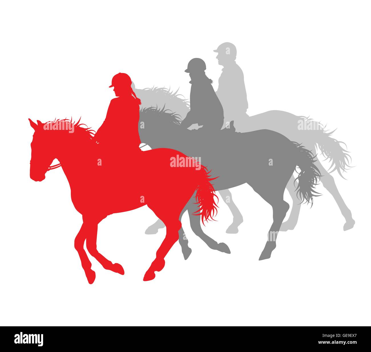 Horse riding winner vector background concept isolated over white for ...
