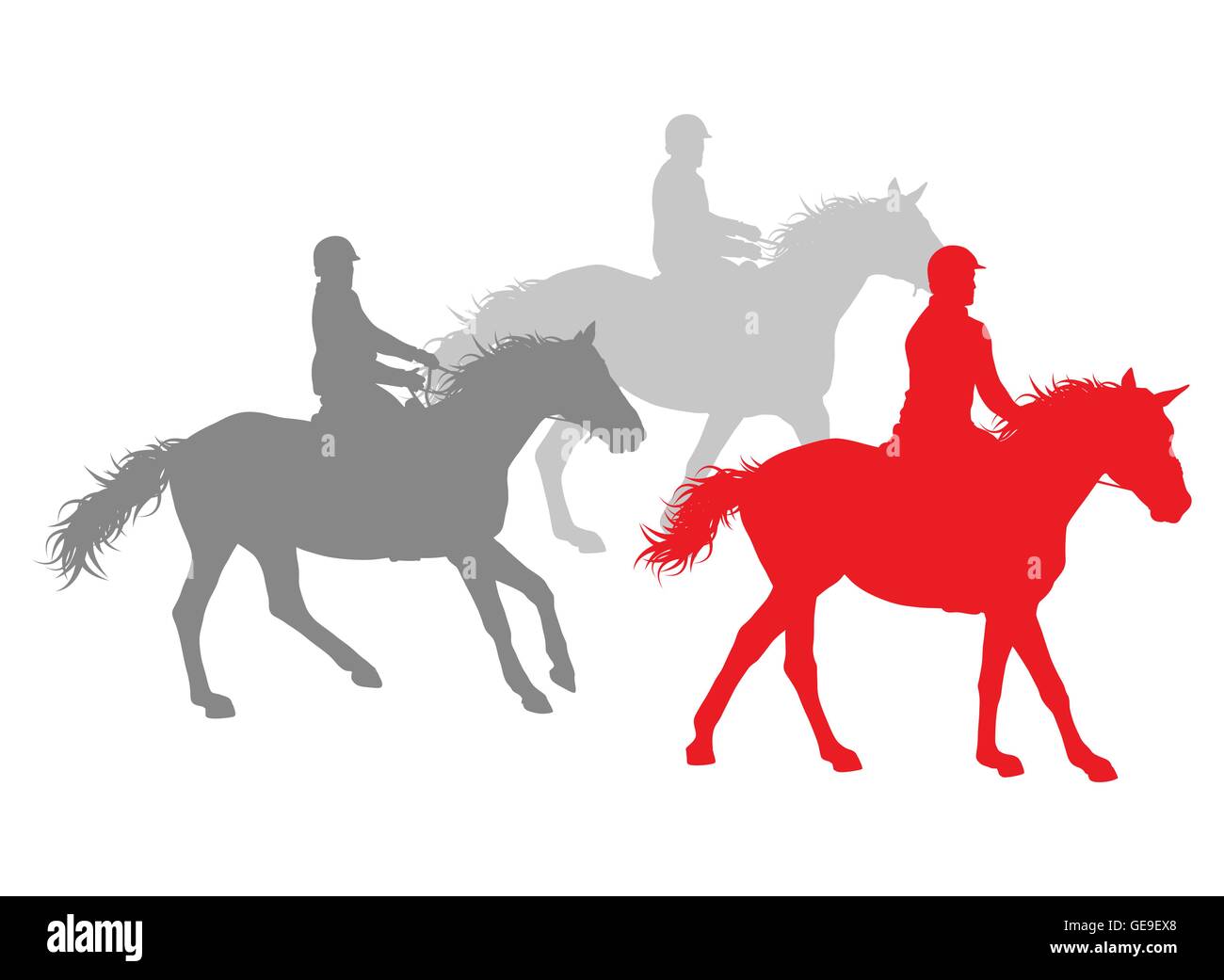 Horse riding winner vector background concept isolated over white for ...