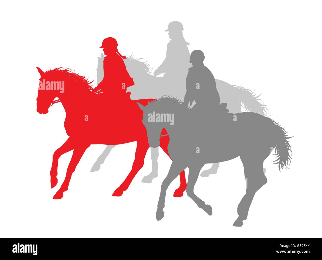 Horse riding winner vector background concept isolated over white for ...
