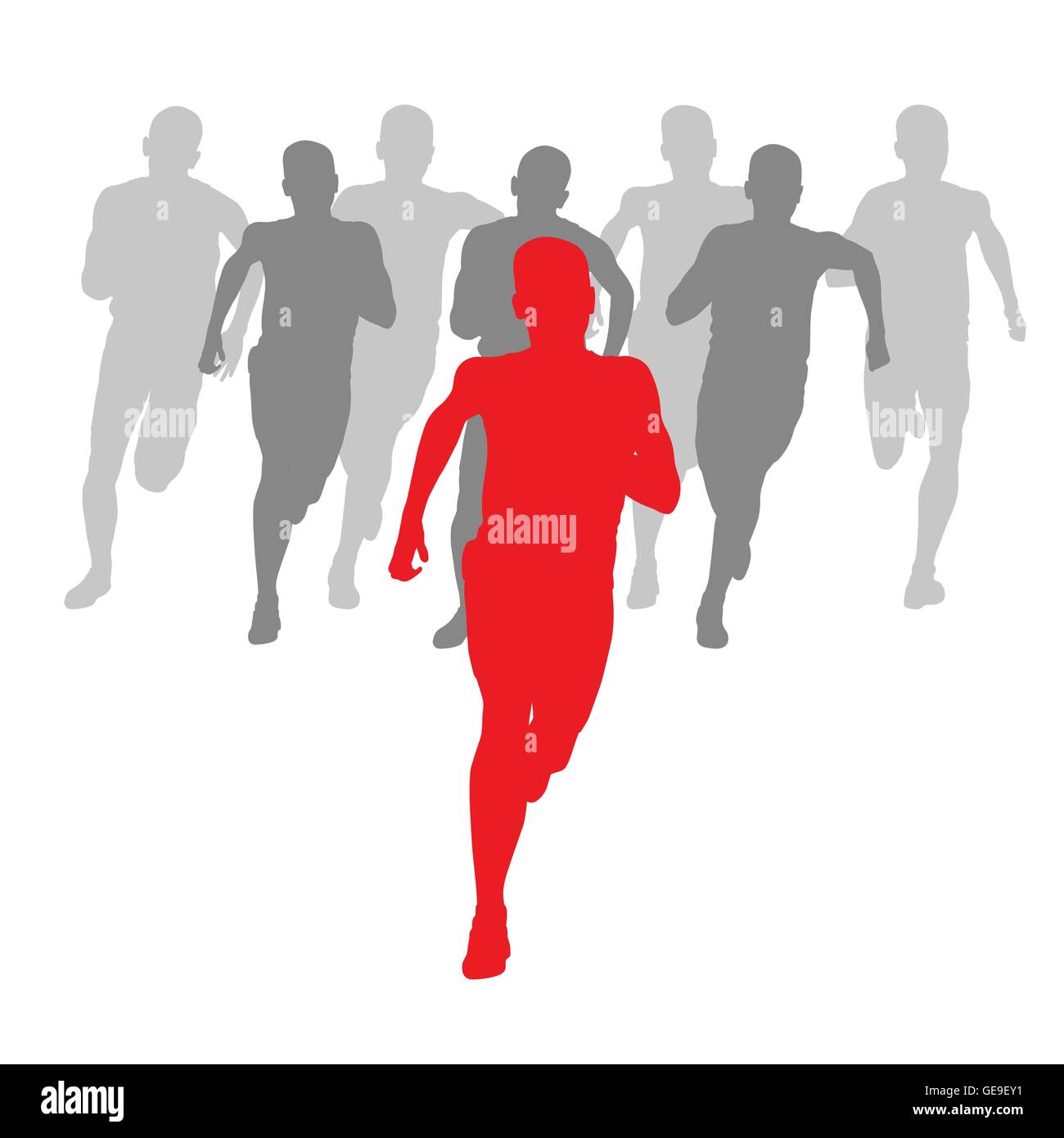 Winner finish vector background and group of runners for poster Stock ...