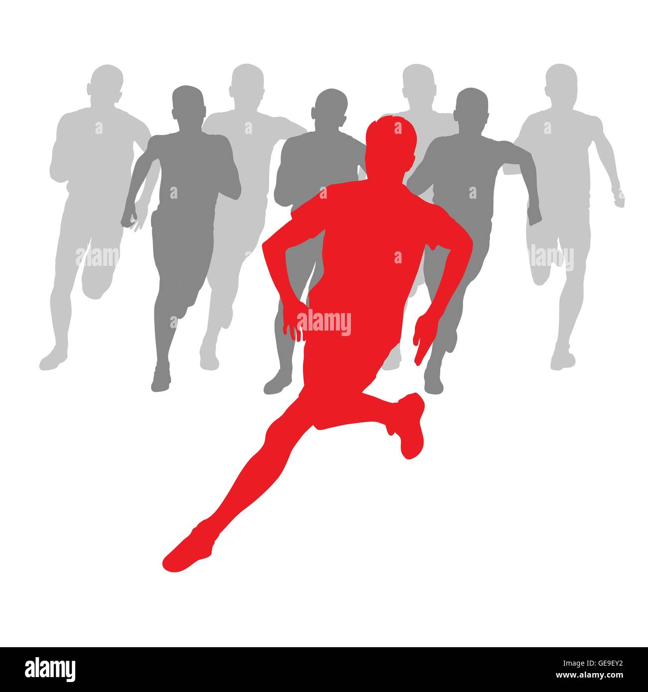 Winner finish vector background and group of runners for poster Stock ...