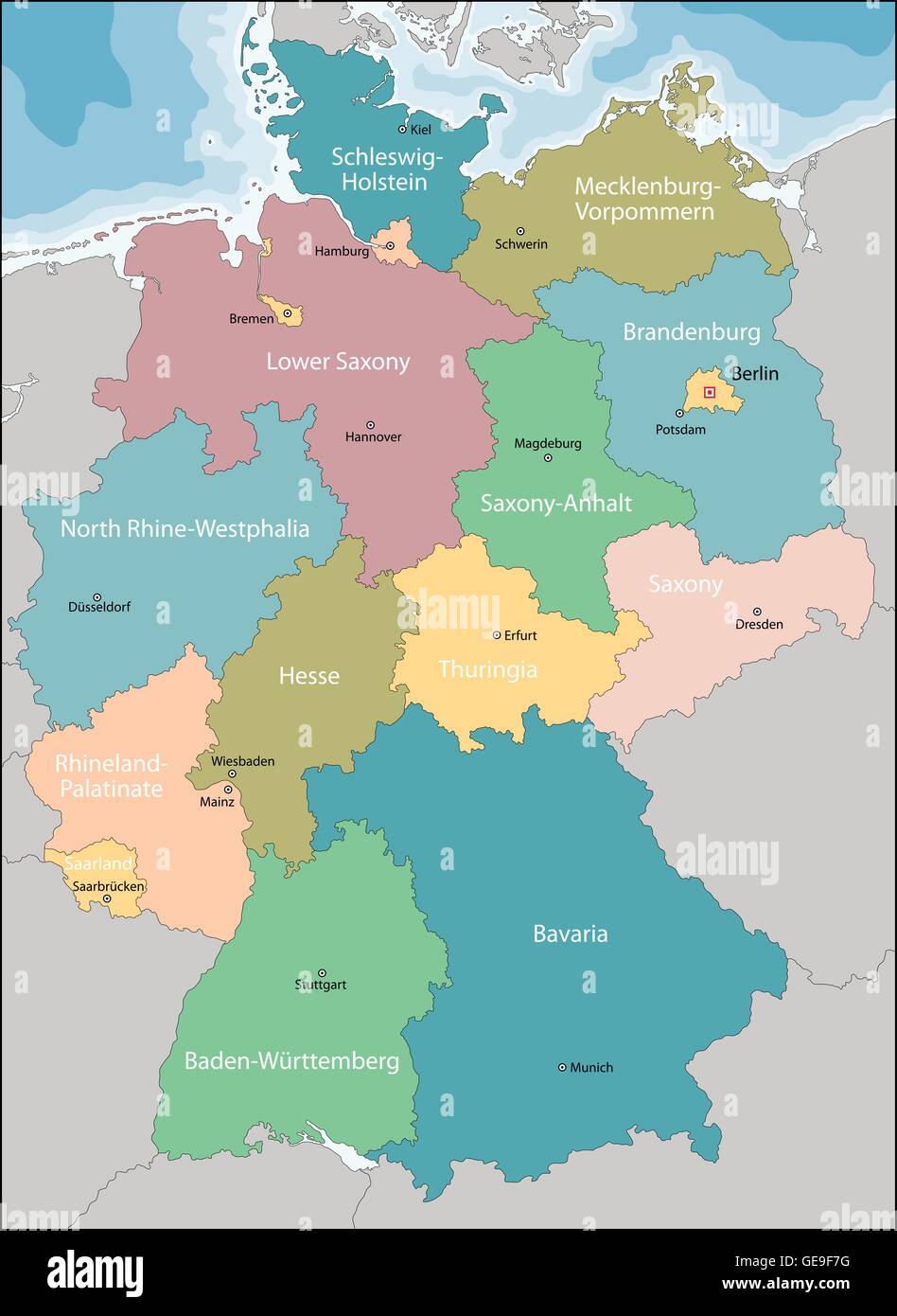 Map of Germany Stock Vector Image & Art - Alamy