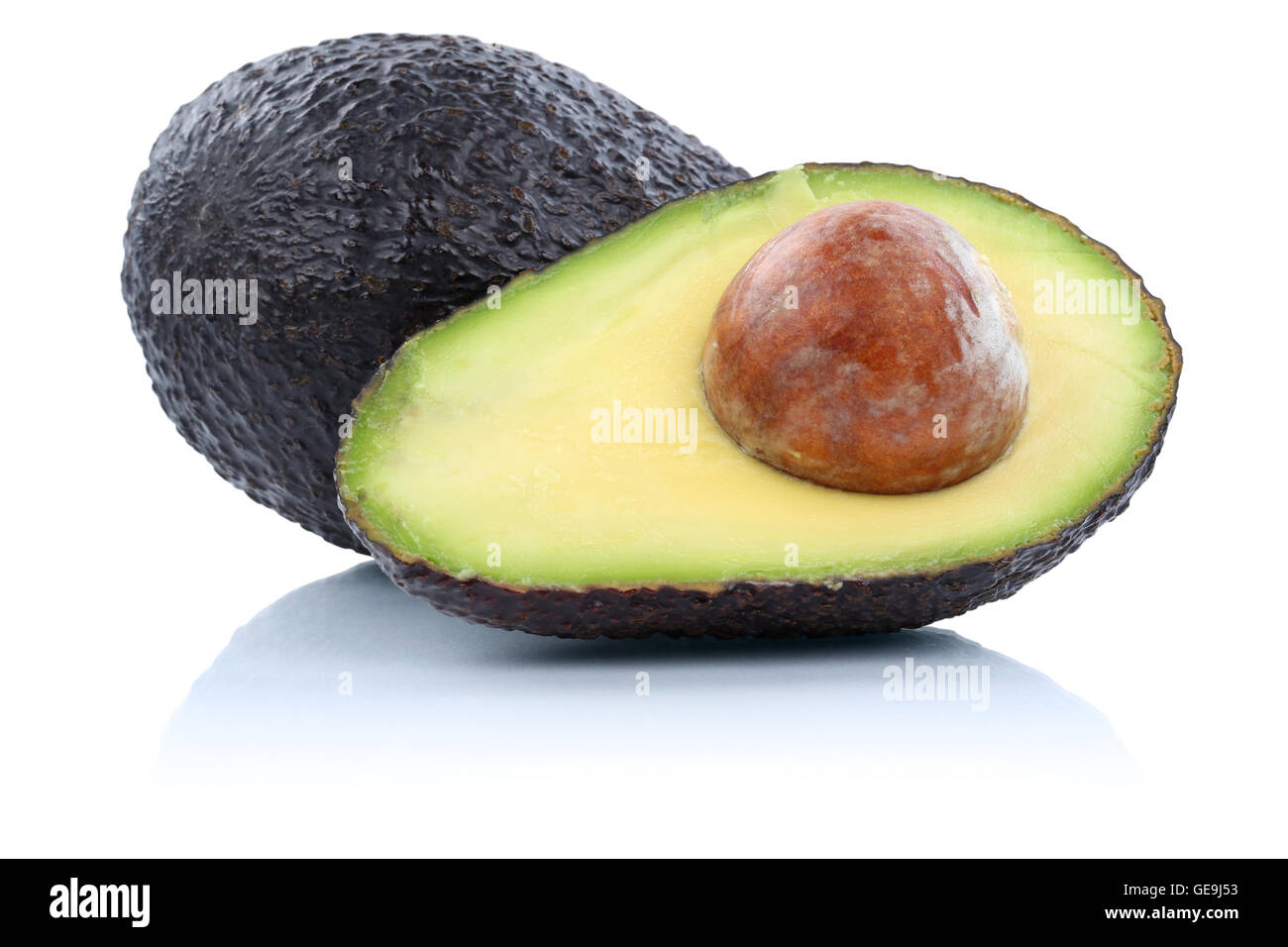 Avocado avocados fruit fruits isolated on a white background Stock ...